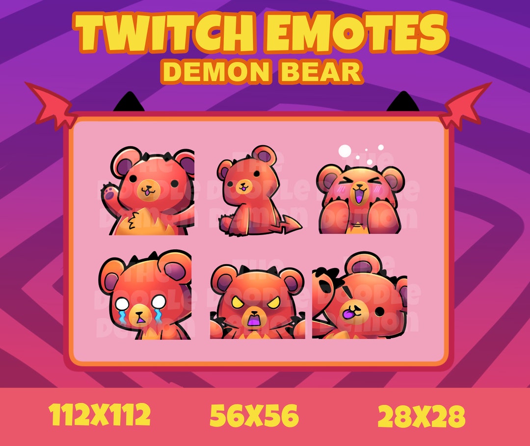 Twitch Emotes - Demon Bear - Etsy