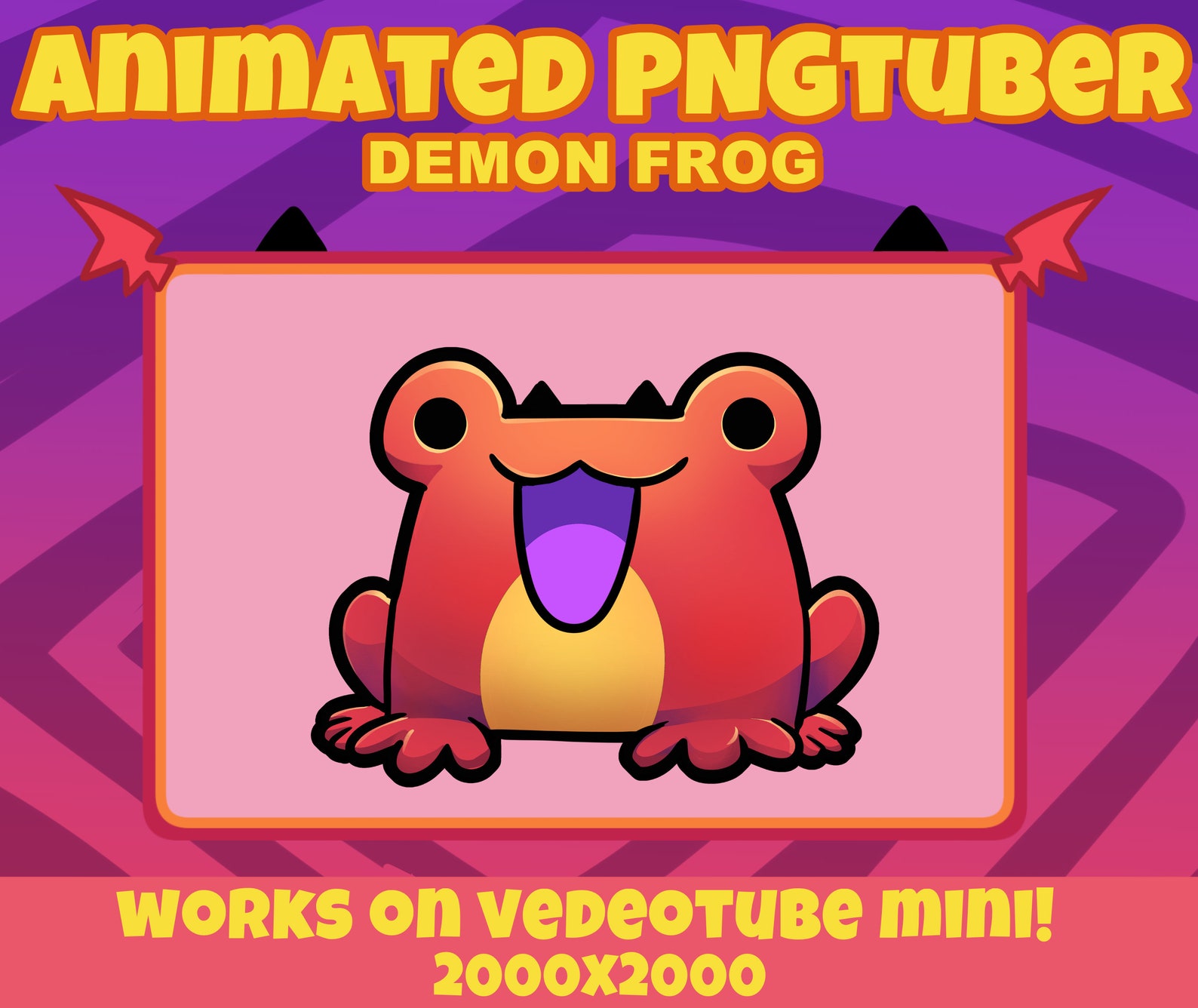 Animated Pngtuber - Demon Frog - Etsy