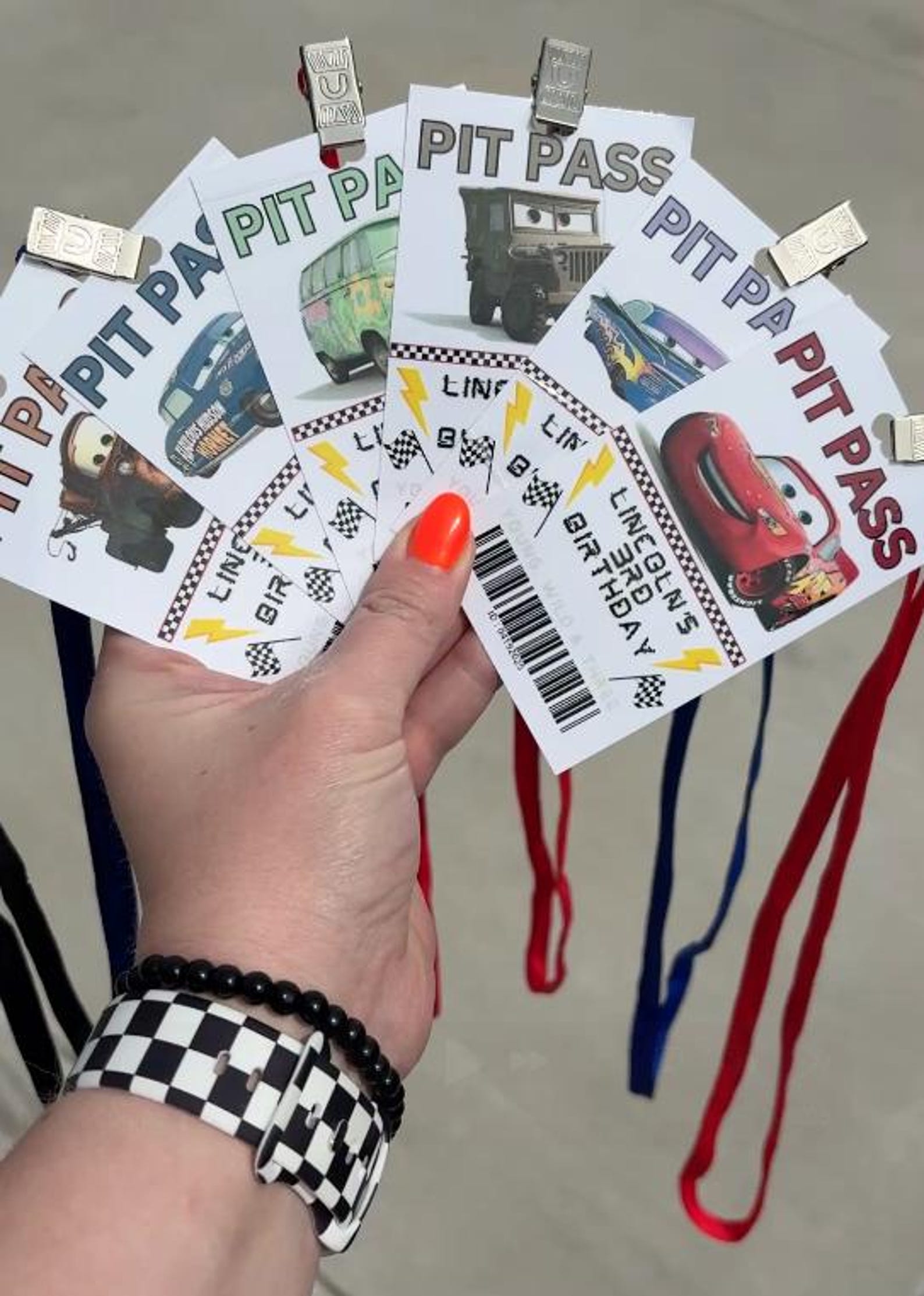 Lightning Mcqueen CARS Birthday Pit Passes – Editable Printable ...