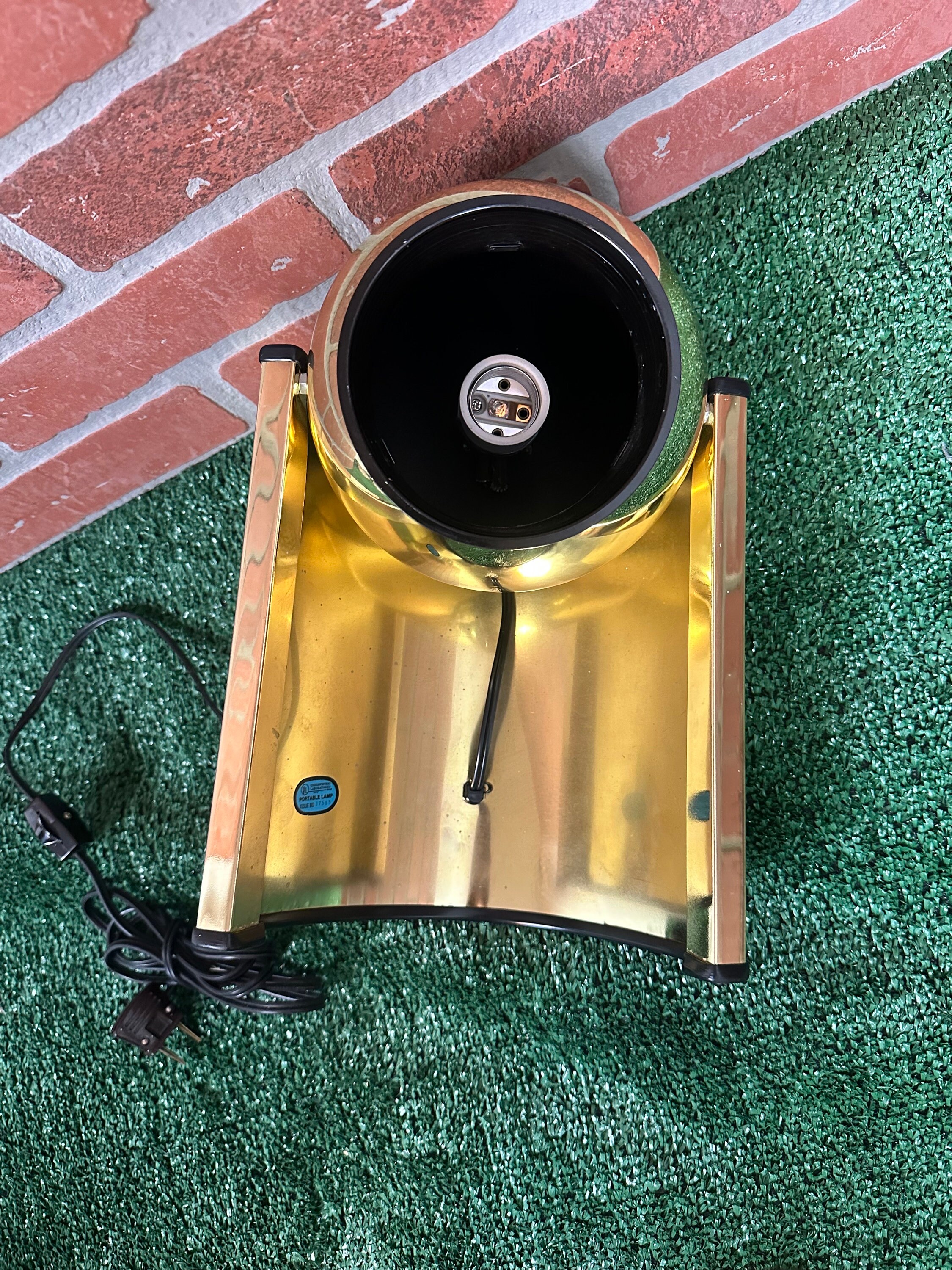 Vintage MCM Gold Atomic Orb Sphere Spotlight Light Eye Ball Desk Table ...