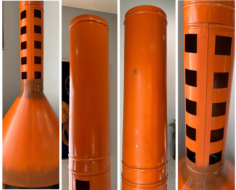 Vintage MCM MALM Brand Orange Electric Heater Fireplace Cone Preway ...