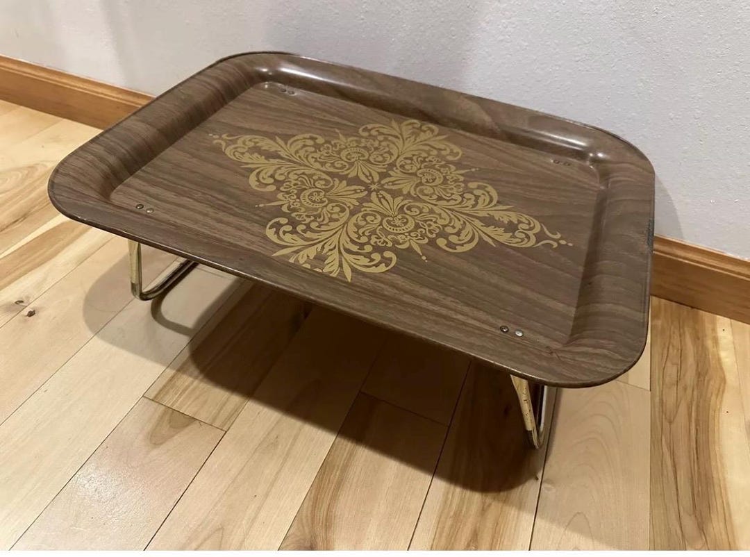 Vintage Metal Lap Tray Tv Tray Breakfast in Bed Tray Folding Legs ...