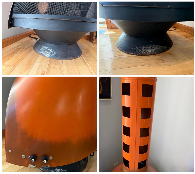 Vintage MCM MALM Brand Orange Electric Heater Fireplace Cone Preway ...