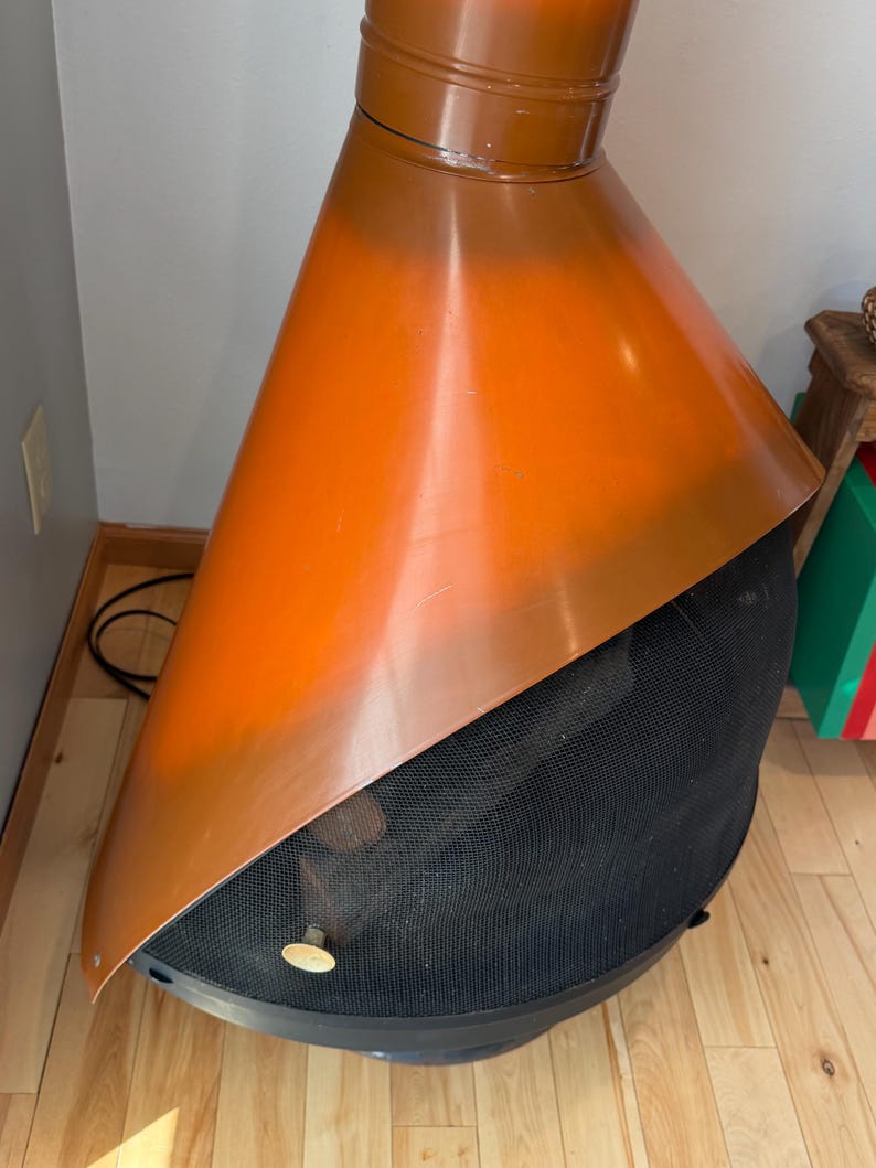 Vintage MCM MALM Brand Orange Electric Heater Fireplace Cone Preway ...