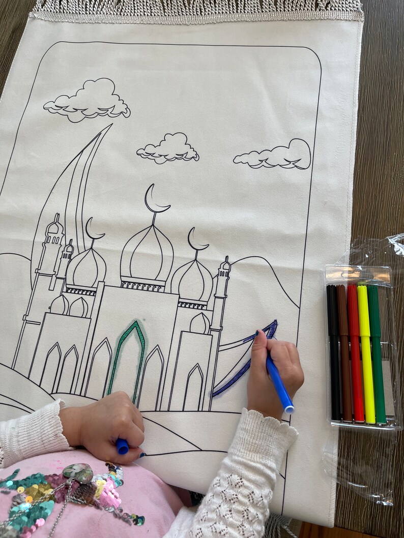 Kid Prayer Rug Coloring Activity - Etsy