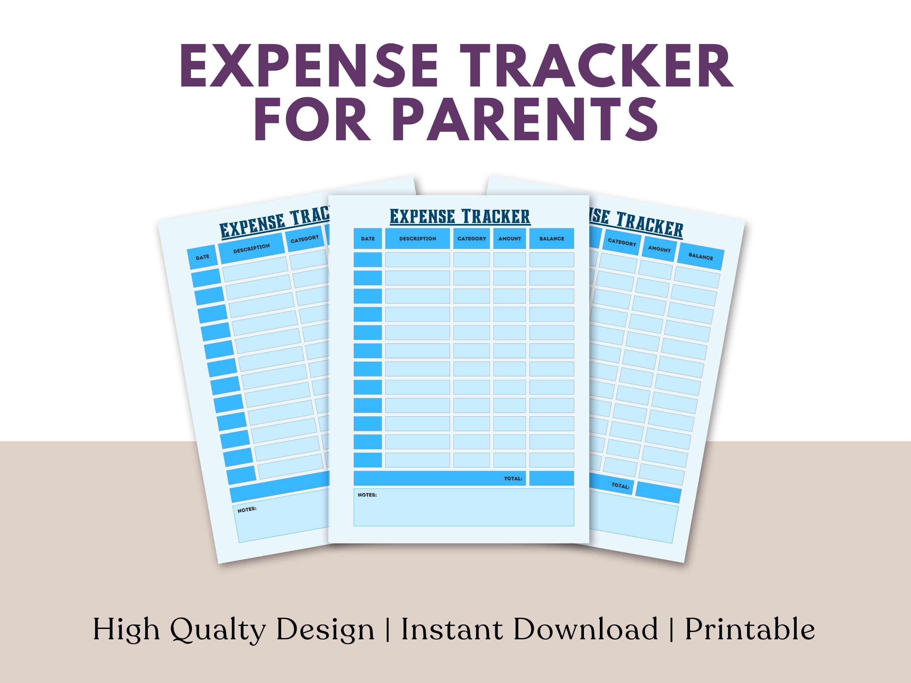 Printable Expense Sheet PDF - Daily Balance Tracker, Simple Budget ...