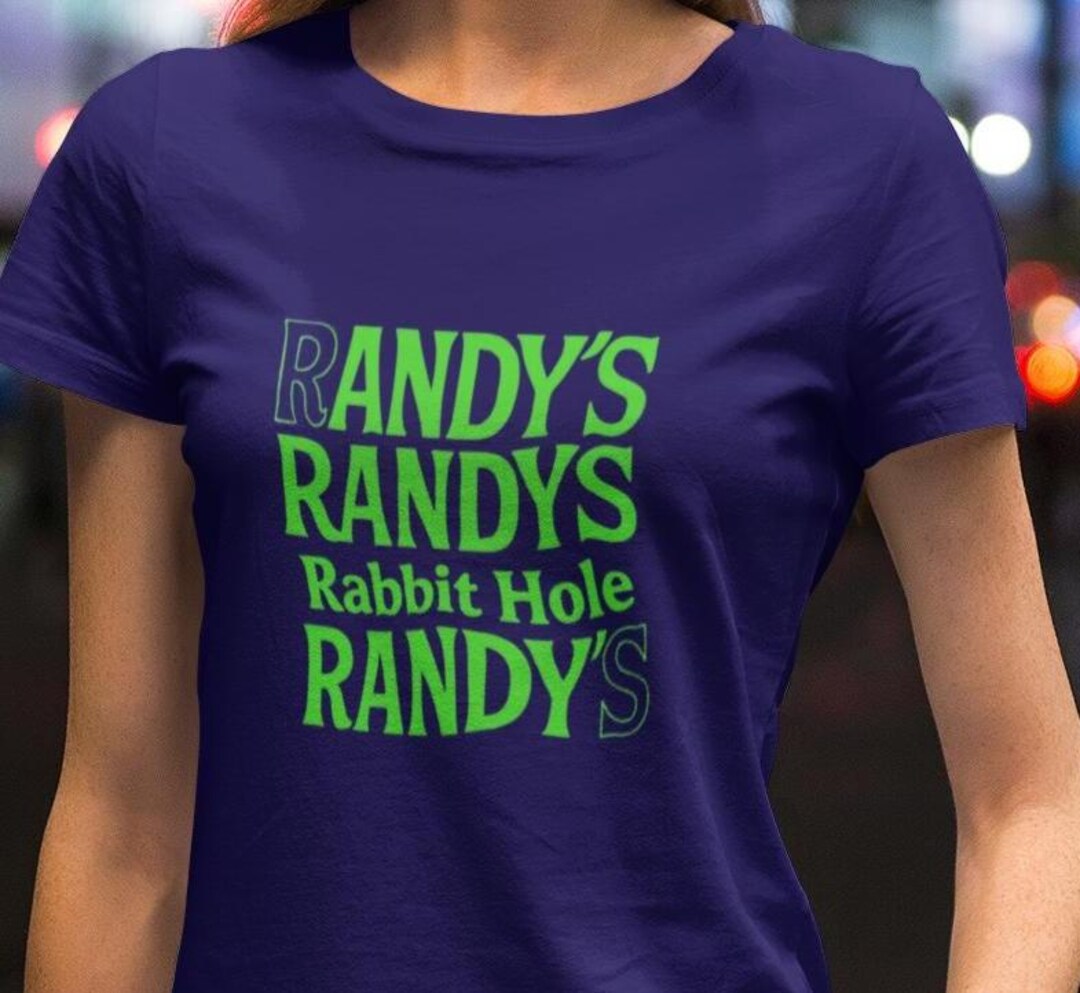 Randys Rabbit Hole Logo, Neon Green Graphic Tee, Bold Flirty Statement ...