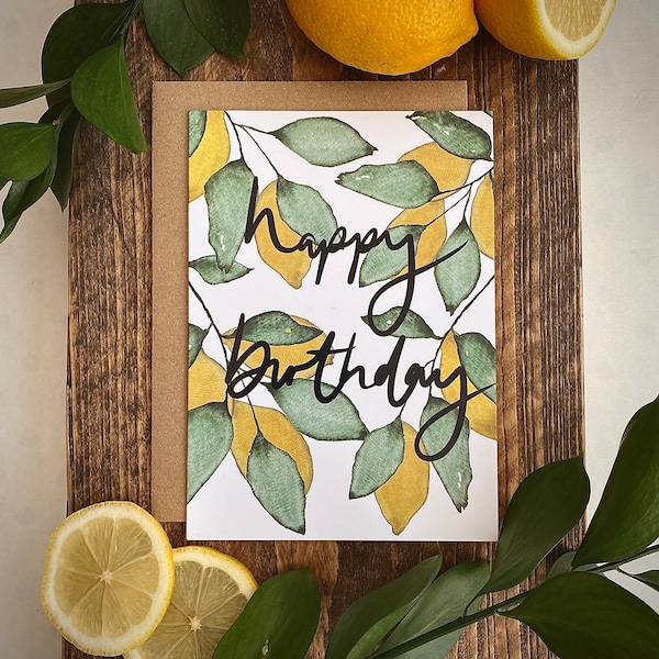 Lemon Birthday Card - Etsy UK