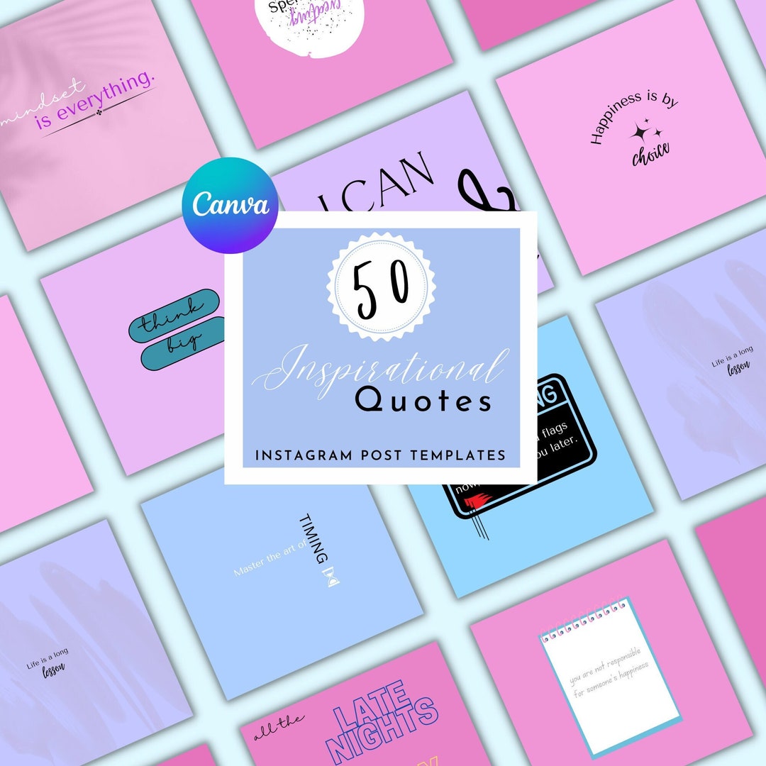 Instagram Post Templates Inspirational Quotes Pastel - Etsy