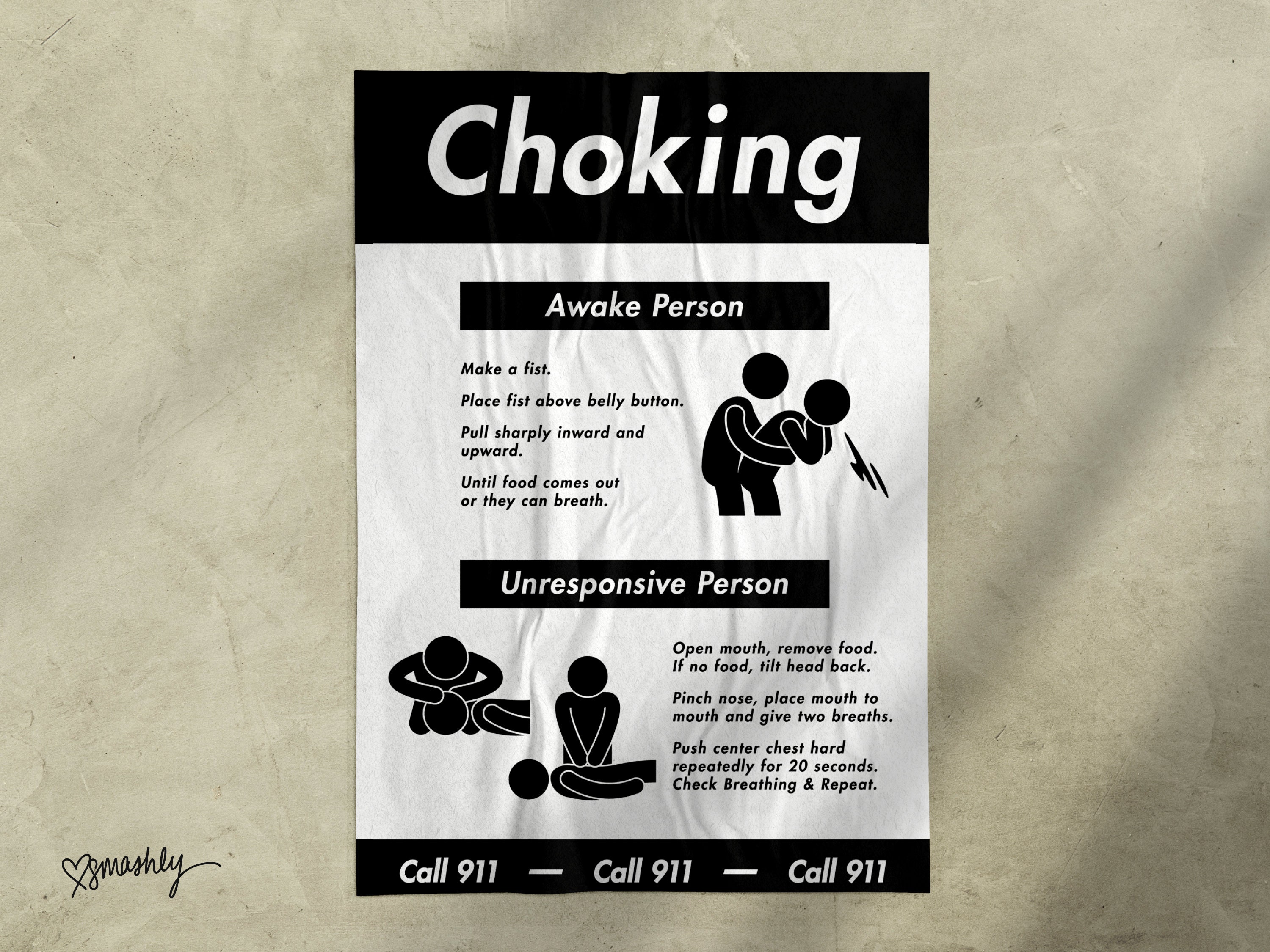 Restaurant Choking Victim Sign. Supreme Inspired. Unique Design. 11x17 ...