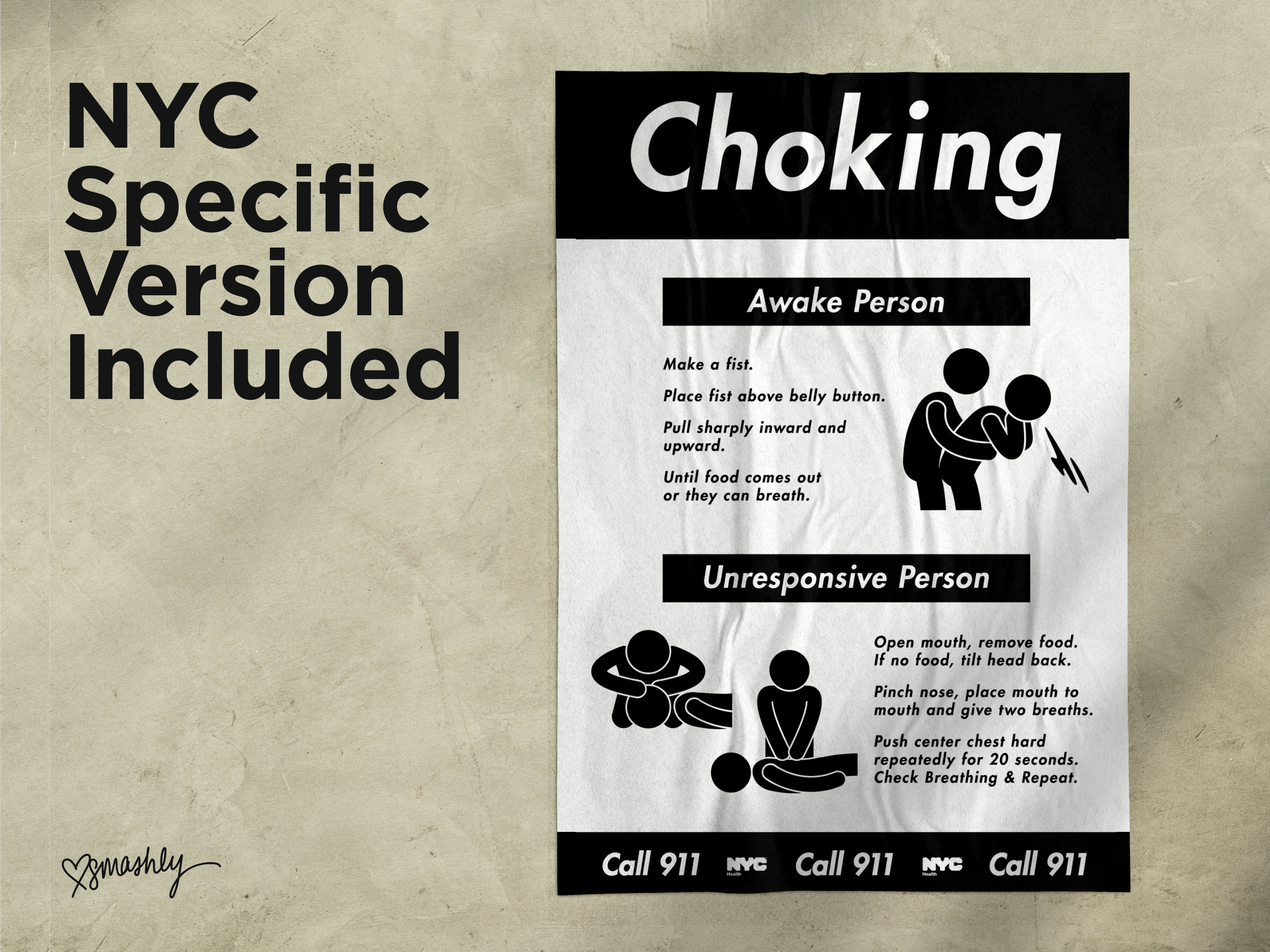 Restaurant Choking Victim Sign. Supreme Inspired. Unique Design. 11x17 ...