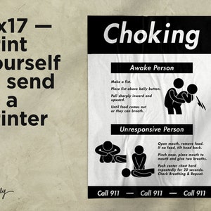 Restaurant Choking Victim Sign. Supreme Inspired. Unique Design. 11x17 ...