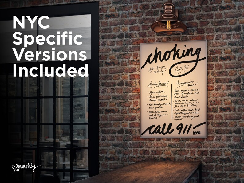Restaurant Choking Victim Sign. Handwritten Note Style. Unique Design ...