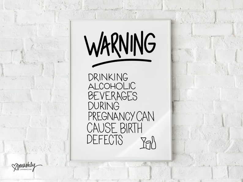 Pregnancy Warning Sign for Restaurant. Handwritten Note Style. Unique ...