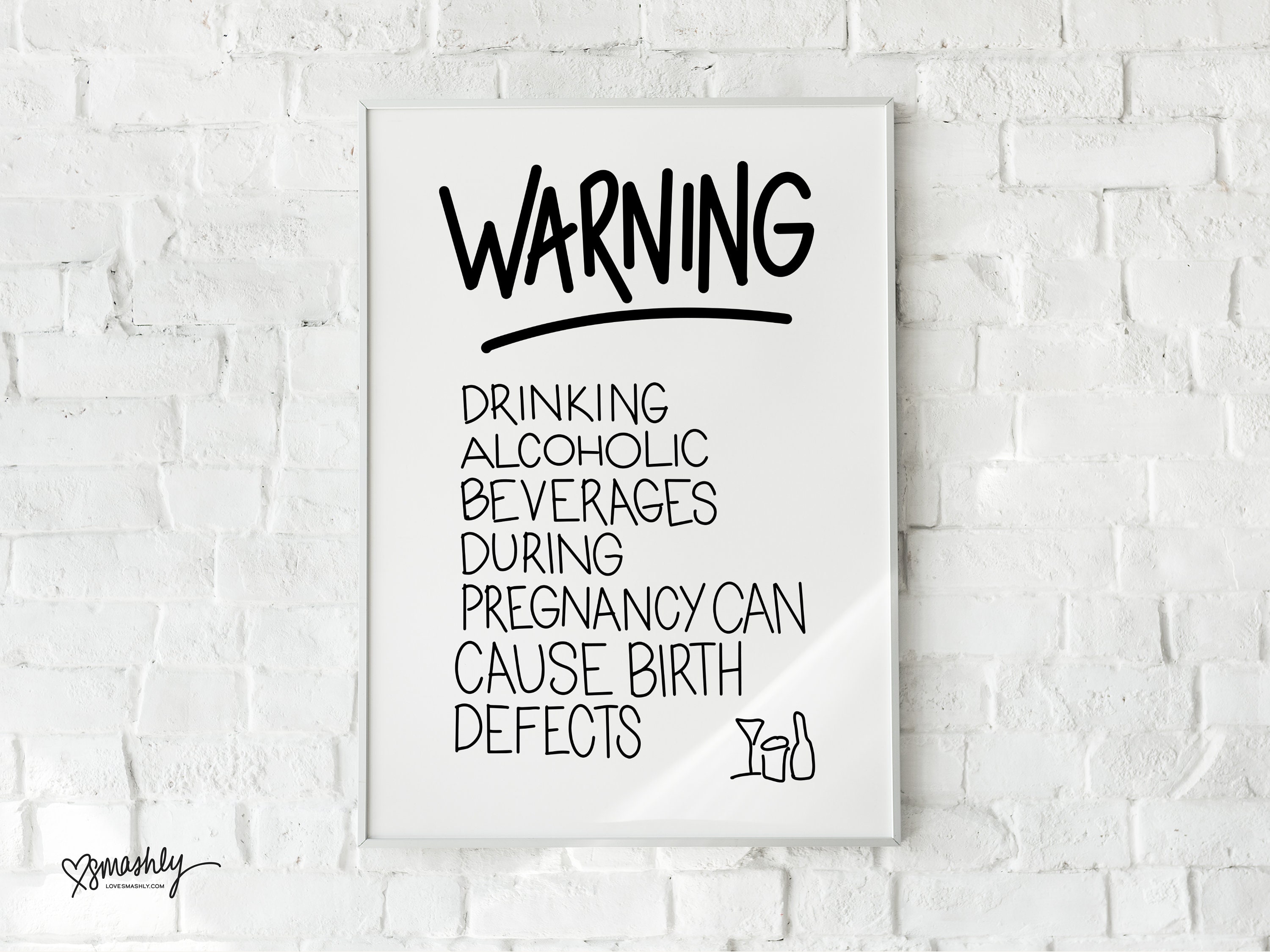 Pregnancy Warning Sign for Restaurant. Handwritten Note Style. Unique ...