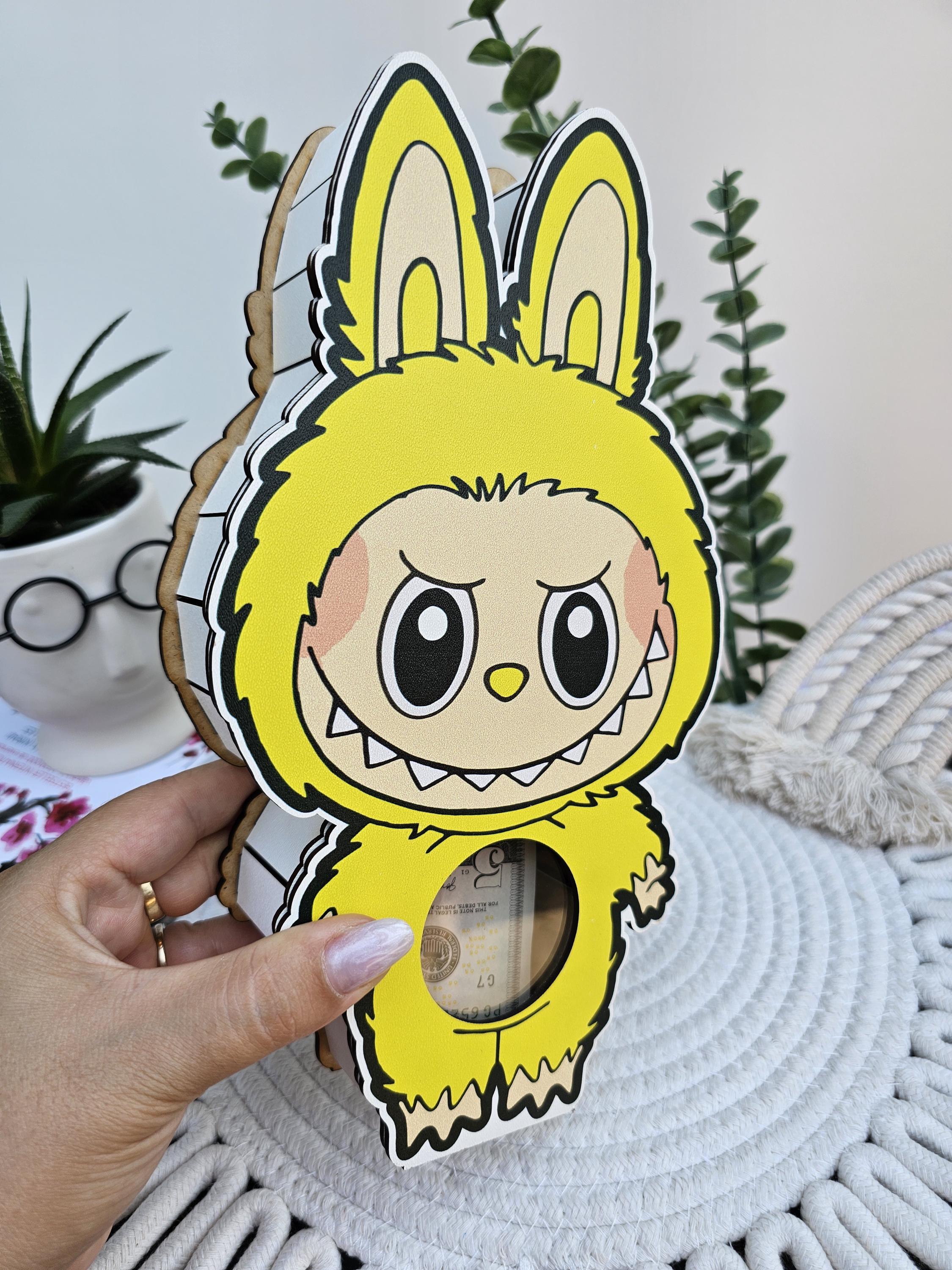 Labubu Piggy Bank, Labubu , Kids Money Box, Labubu Wooden Box, Coin ...