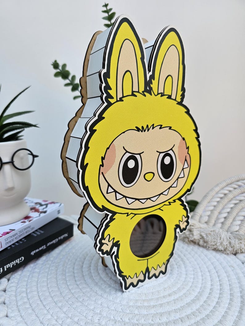 Labubu Piggy Bank, Labubu , Kids Money Box, Labubu Wooden Box, Coin ...