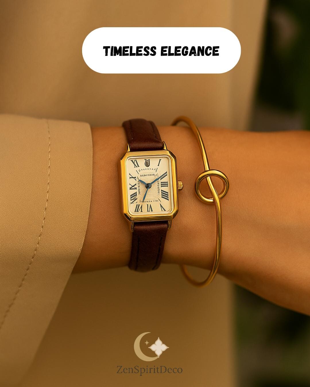 Vintage Square Watch for Women – Roman Numerals, Elegant Leather Strap ...