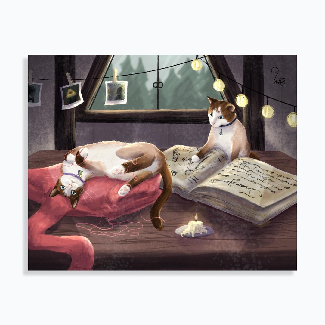 Mystery Kitty Twins Art Print - Etsy