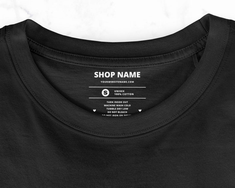 Editable Clothing Tag Template, T-shirt Neck Label, Garment Care Tag ...