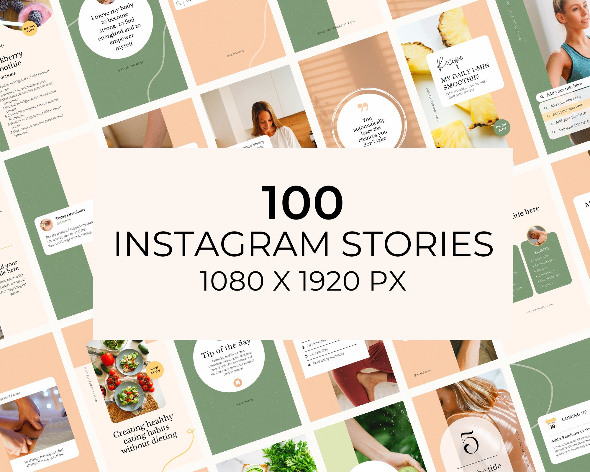 Health and Wellness Instagram Templates, Social Media Post, Nutrition ...