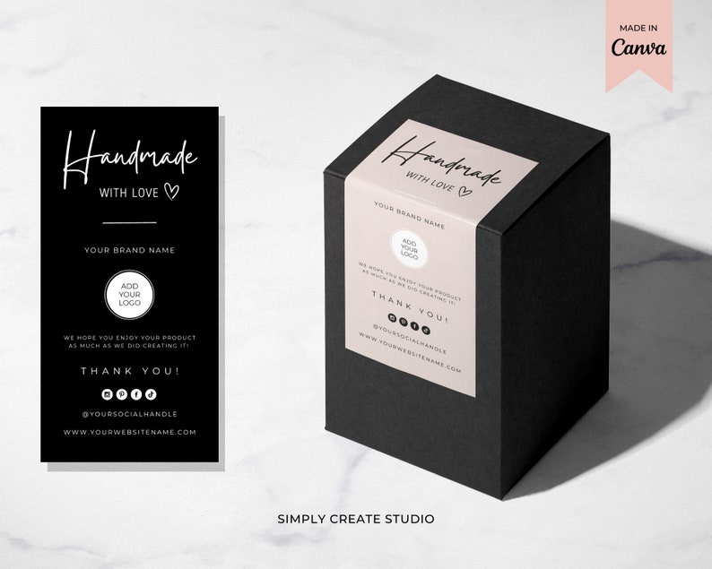 Editable Label Template Custom Packaging Box Seal Printable Etsy