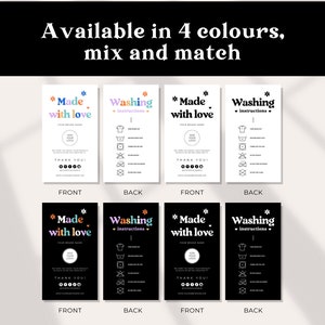 Editable Washing Instructions Care Card Template, Printable Clothing ...