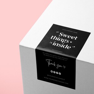 Editable Label Template, Custom Packaging, Box Seal, Printable Parcel ...