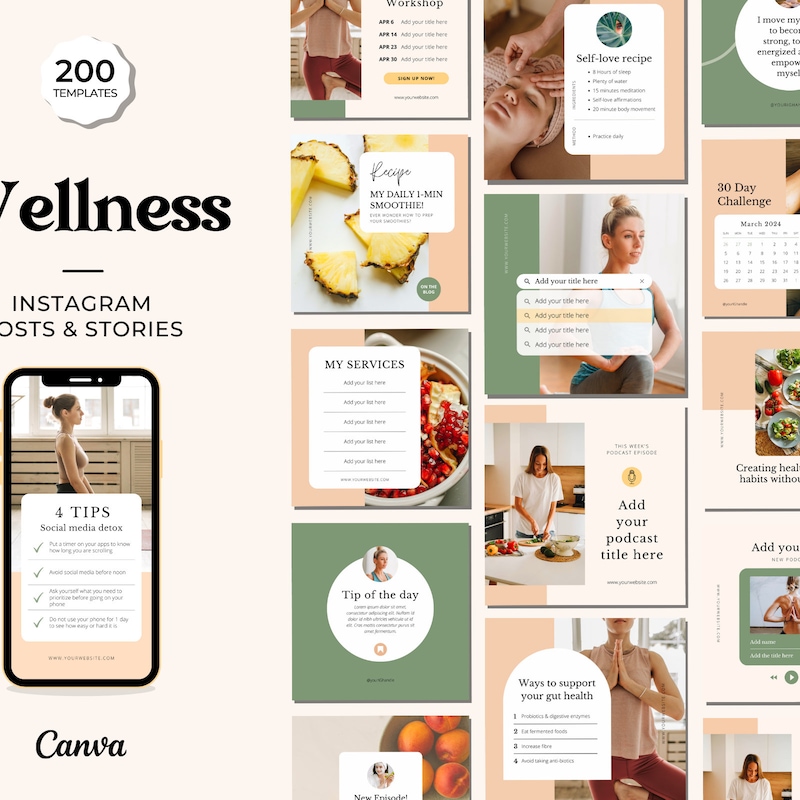 Health and Wellness Instagram Templates - Etsy