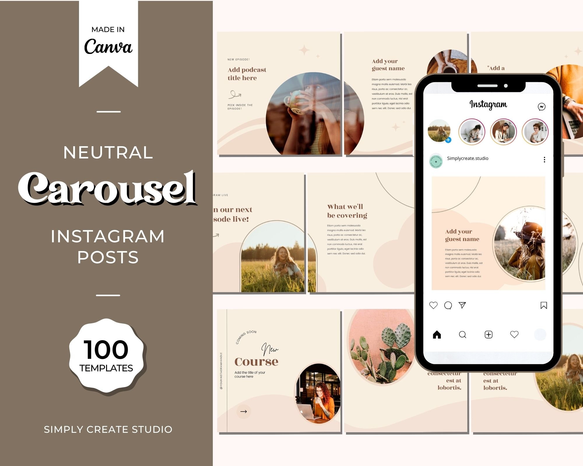 Seamless Carousel Instagram Templates for Entrepreneurs, Wellness Coach ...