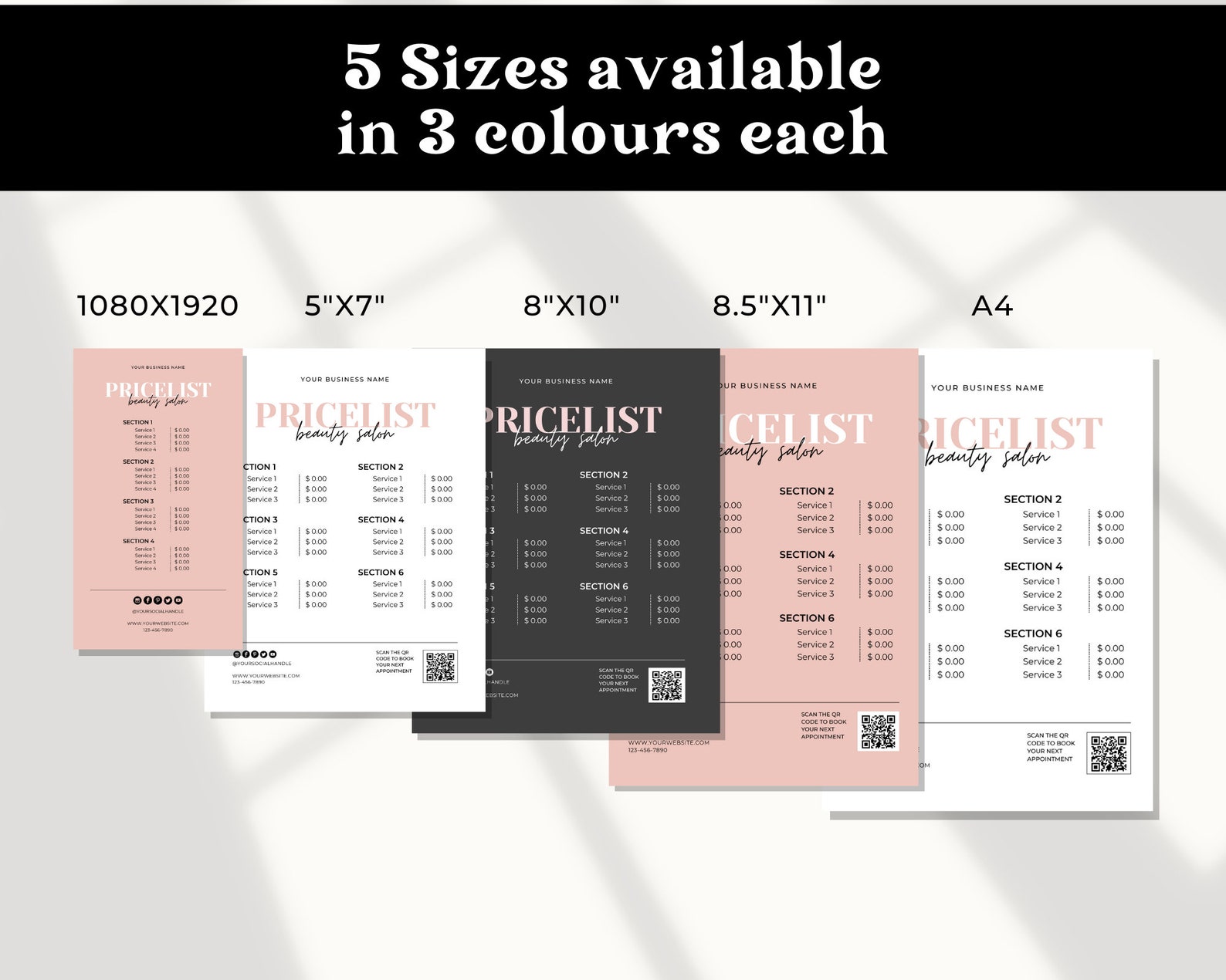 Price List Template, Editable Canva Template, Electronic Business ...