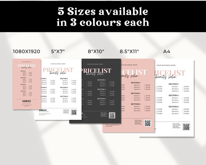 Price List Template, Editable Canva Template, Electronic Business ...