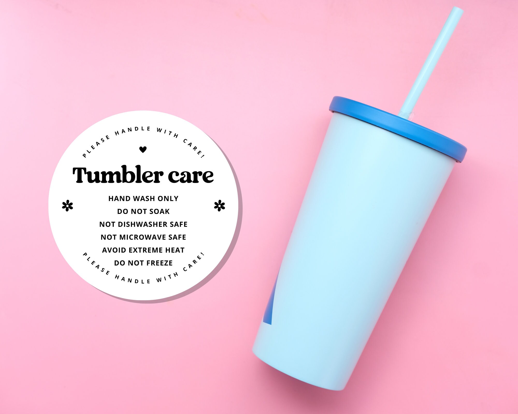 Cup Care Labels for Small Business Owners, Packaging Sticker Design ...