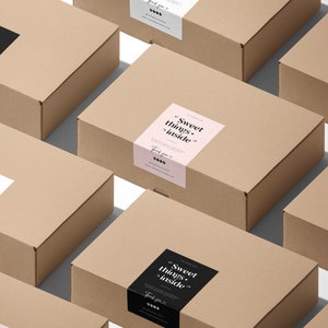 Editable Label Template, Custom Packaging, Box Seal, Printable Parcel ...