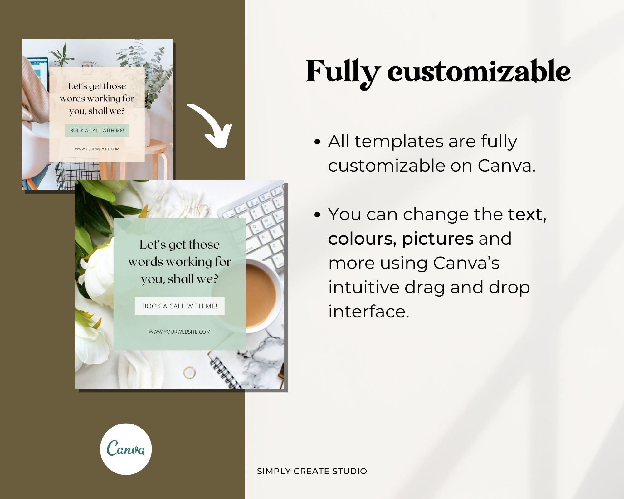 Copywriting Template for Instagram, Canva Template for Copywriting ...