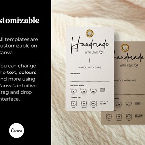Editable Care Tags Label, Printable Clothing Care Card, Canva Template ...