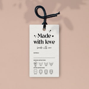 Editable Care Tags Label, Printable Clothing Care Card, Canva Template ...