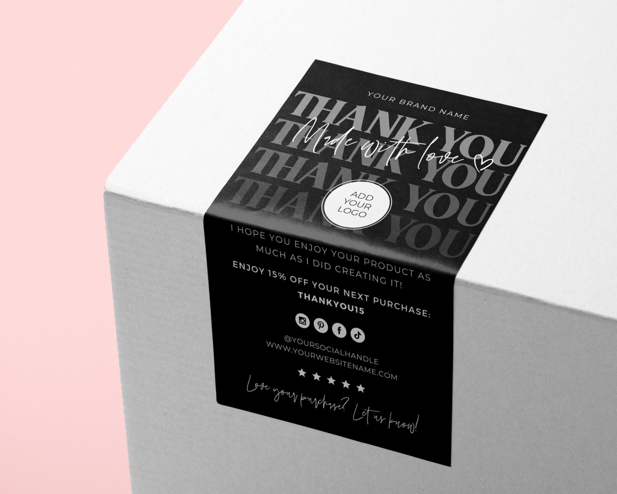 Editable Label Template for Small Businesses, Custom Packaging ...
