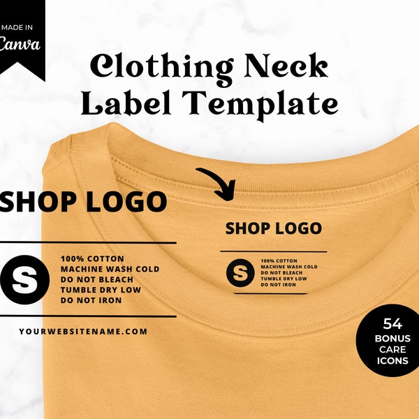 Neck Label Template - Etsy