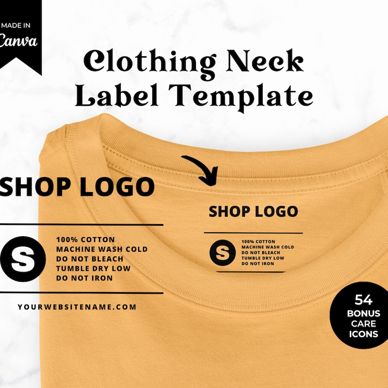 Neck Label Template - Etsy
