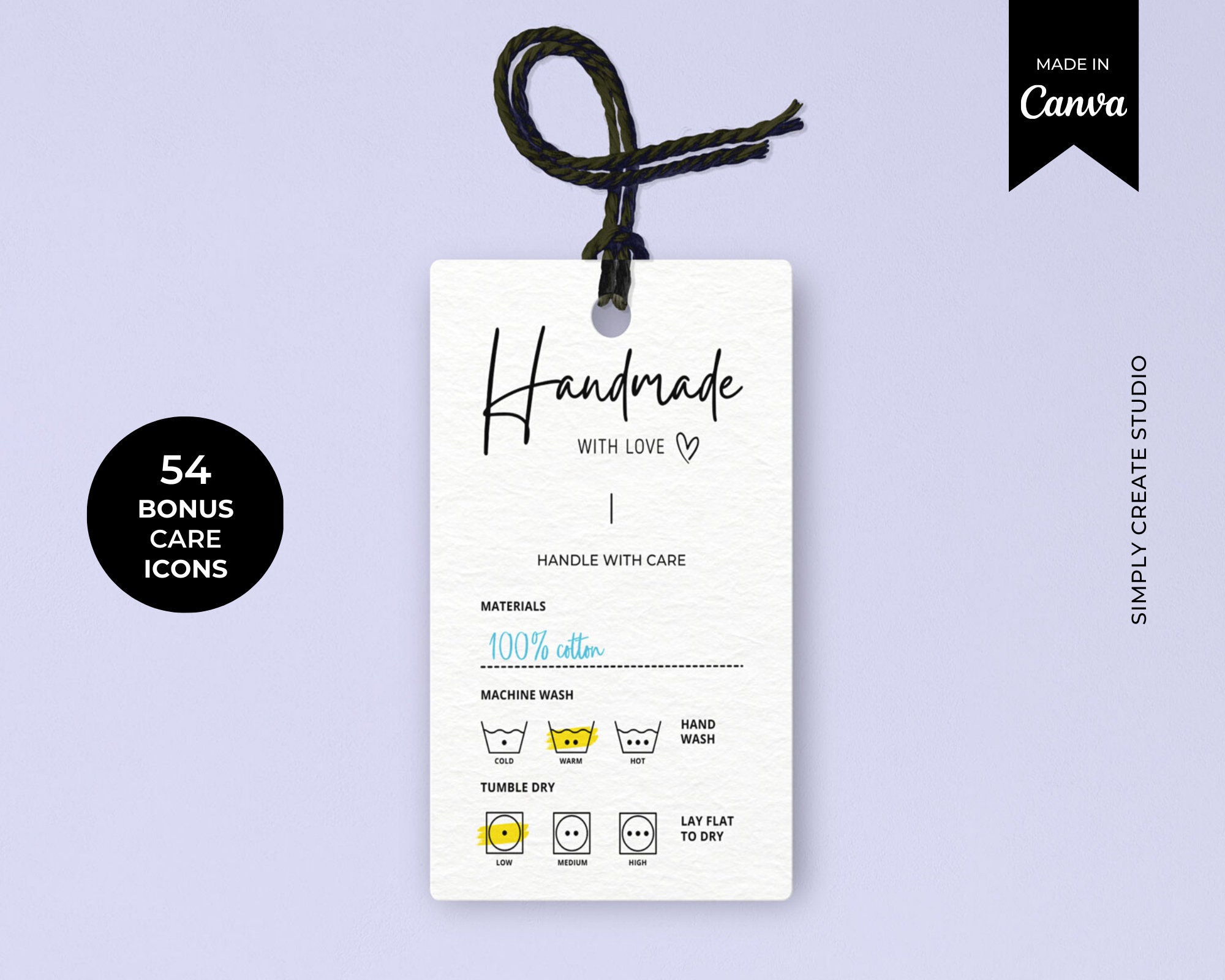 Editable Care Tags Label Printable Clothing Care Card Canva - Etsy Canada
