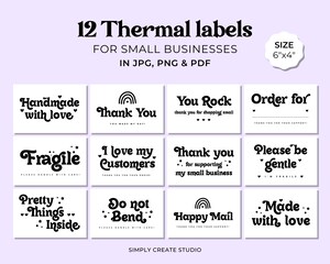 Thermal Labels V2 for Small Business Owners, Packaging Sticker Design ...
