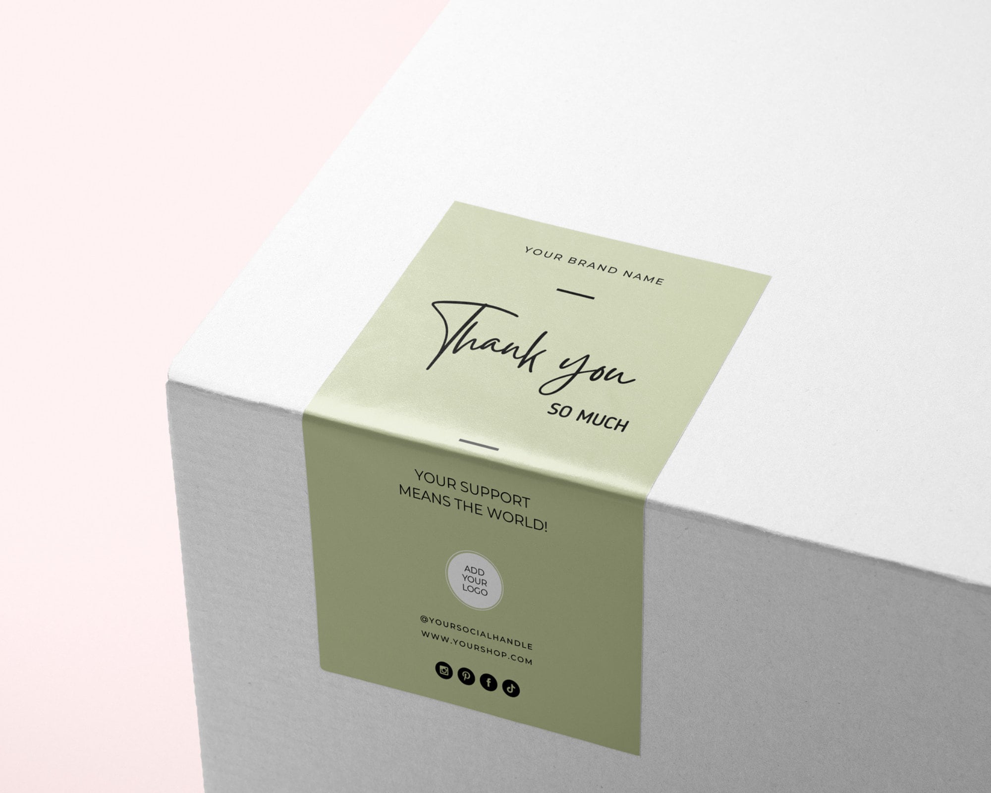 Thank You Label Template, Custom Packaging, Box Seal, Printable Parcel ...