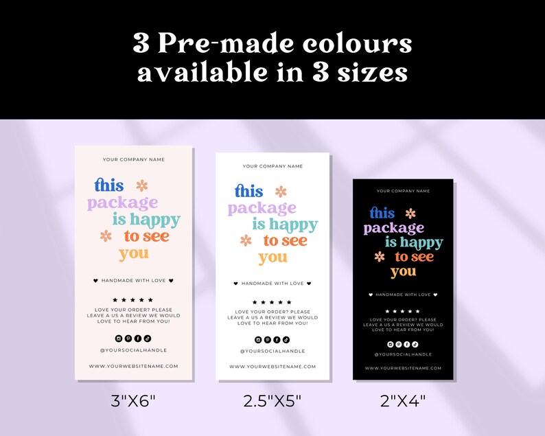 Editable Label Template, Custom Packaging, Box Seal, Printable Parcel ...