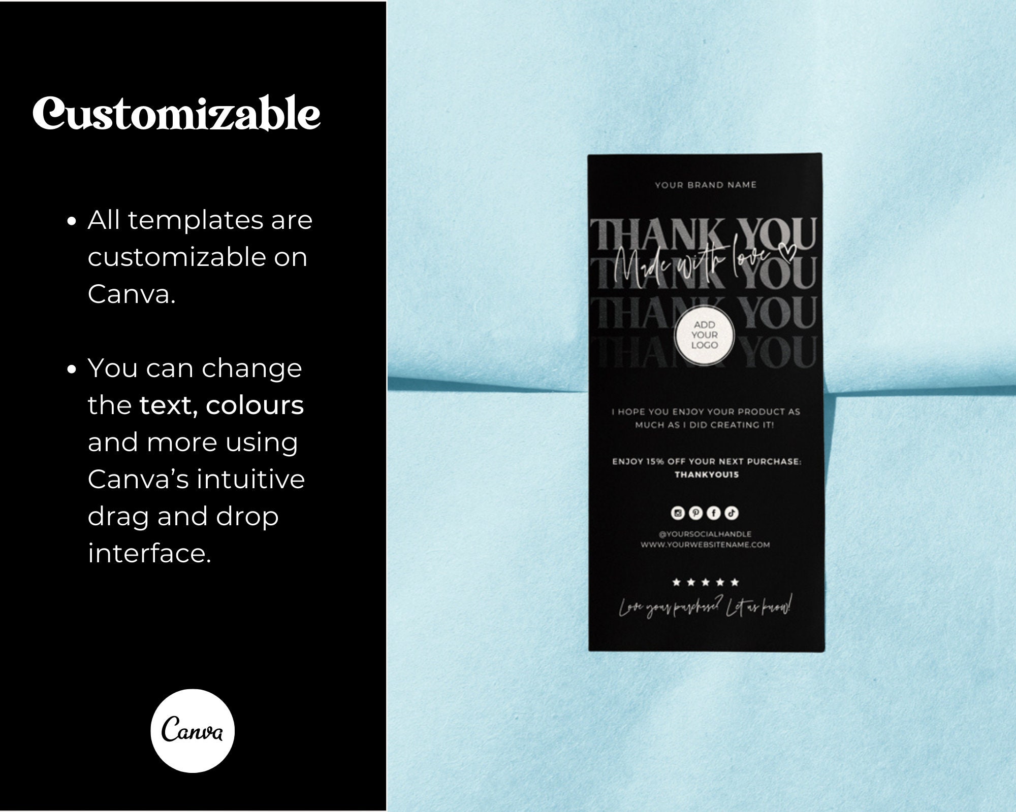 Editable Label Template for Small Businesses, Custom Packaging ...