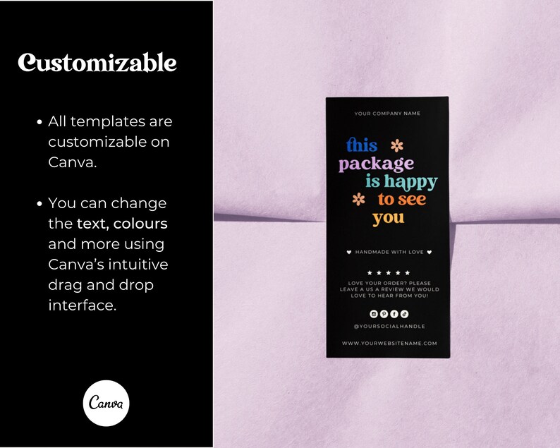 Editable Label Template, Custom Packaging, Box Seal, Printable Parcel ...