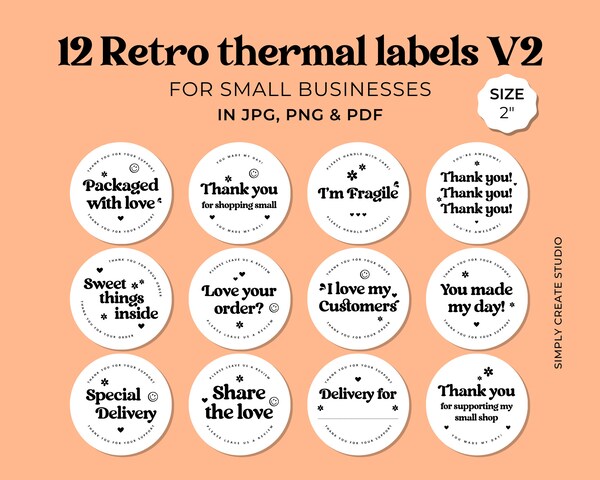 Thermal Labels V2 for Small Business Owners, Packaging Sticker Design ...