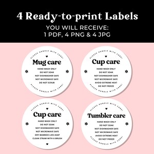 Cup Care Labels for Small Business Owners, Packaging Sticker Design ...