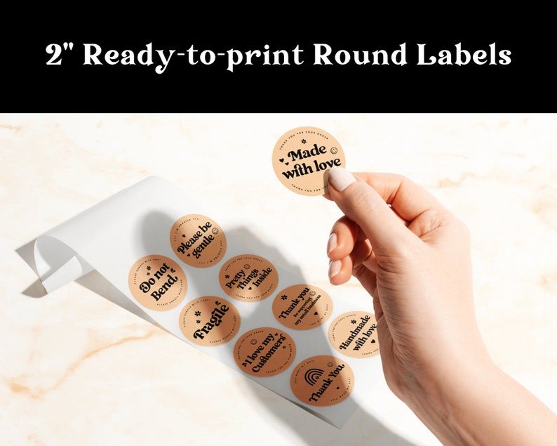 Retro Thermal Round Labels for Small Business Owners, Packaging Sticker ...