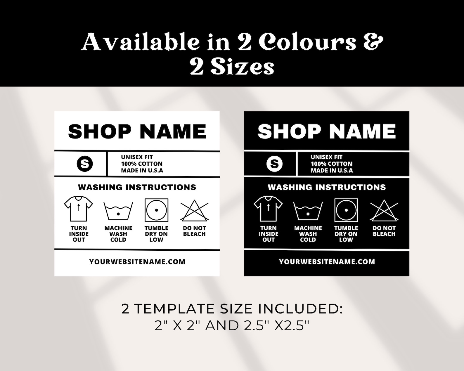 Editable Clothing Tag Template, T-shirt Neck Label, Garment Care Tag ...